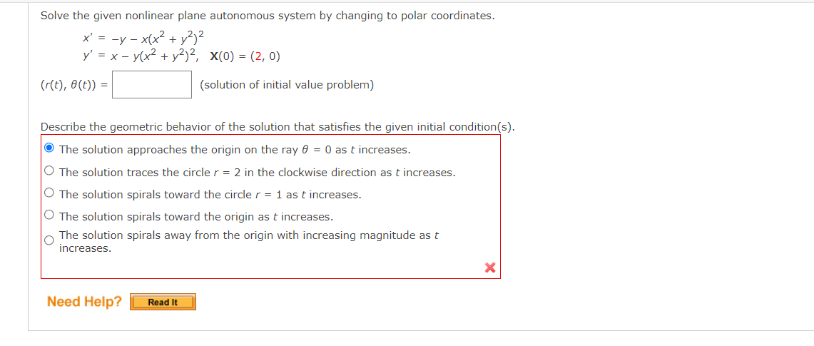 Solved Solve the given nonlinear plane autonomous system by | Chegg.com