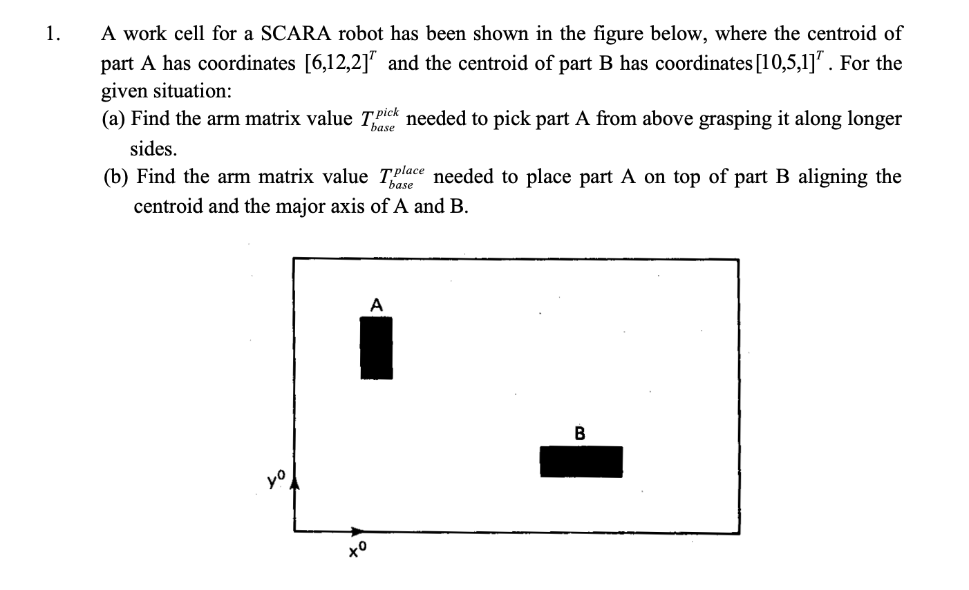 Solved A work cell for a SCARA robot has been shown in the | Chegg.com