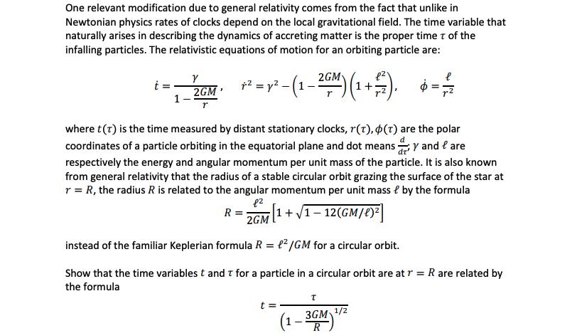 One Relevant Modification Due To General Relativity