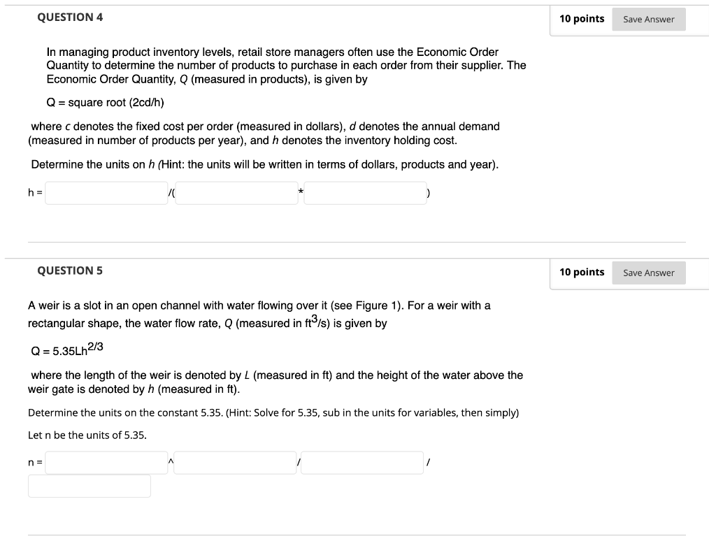 Solved QUESTION 3 10 points Save Answer Variable Dimension | Chegg.com