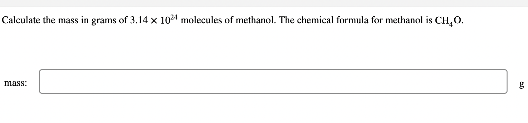 Solved Calculate the mass in grams of 3.14×1024 molecules of | Chegg.com