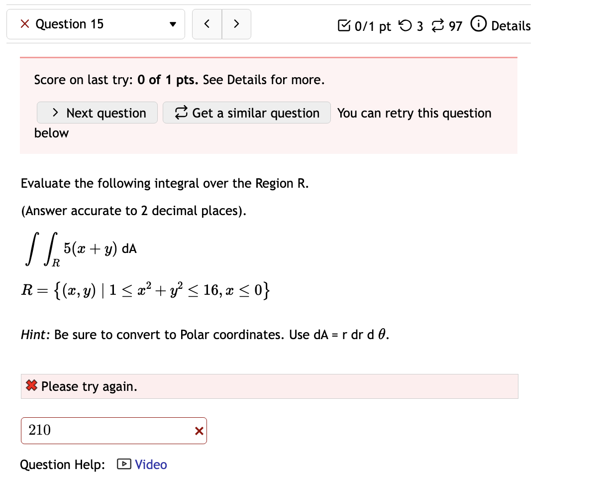 Solved Evaluate the following integral over the Region R. | Chegg.com