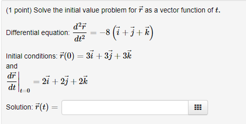 Solved dt2 (1 point) Solve the initial value problem for řas | Chegg.com