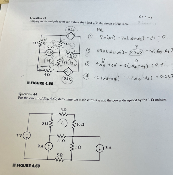 Solved Question 41 ix=N4 Employ mesh analysis to obtain | Chegg.com