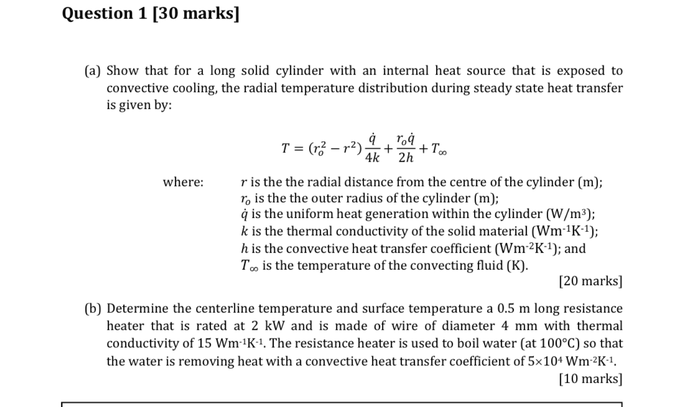 Solved Question 1 [30 marks] (a) Show that for a long solid | Chegg.com