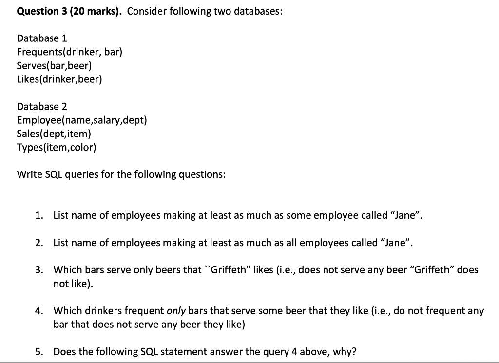 Solved Question 3 ( 20 marks). Consider following two | Chegg.com