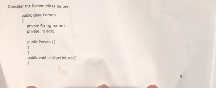 Solved Consider the Person class below: public class Person | Chegg.com