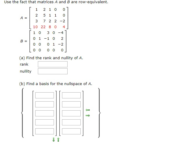 Solved Use the fact that matrices A and B are | Chegg.com