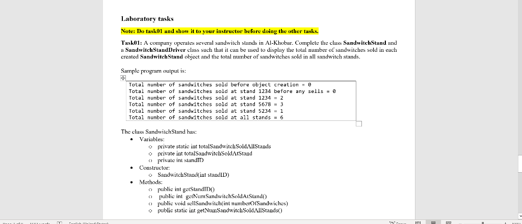 Solved Laboratory tasks Note: Do task01 and show it to your | Chegg.com