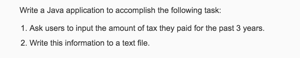 Solved Write a Java application to accomplish the following | Chegg.com