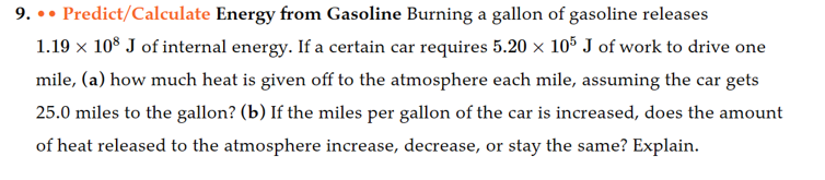 Solved 9. Predict/Calculate Energy from Gasoline Burning a | Chegg.com