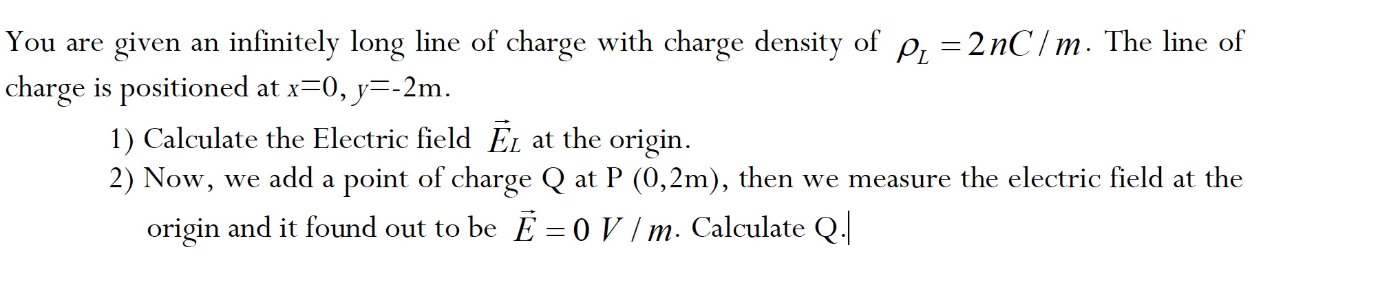 Solved You are given an infinitely long line of charge with | Chegg.com