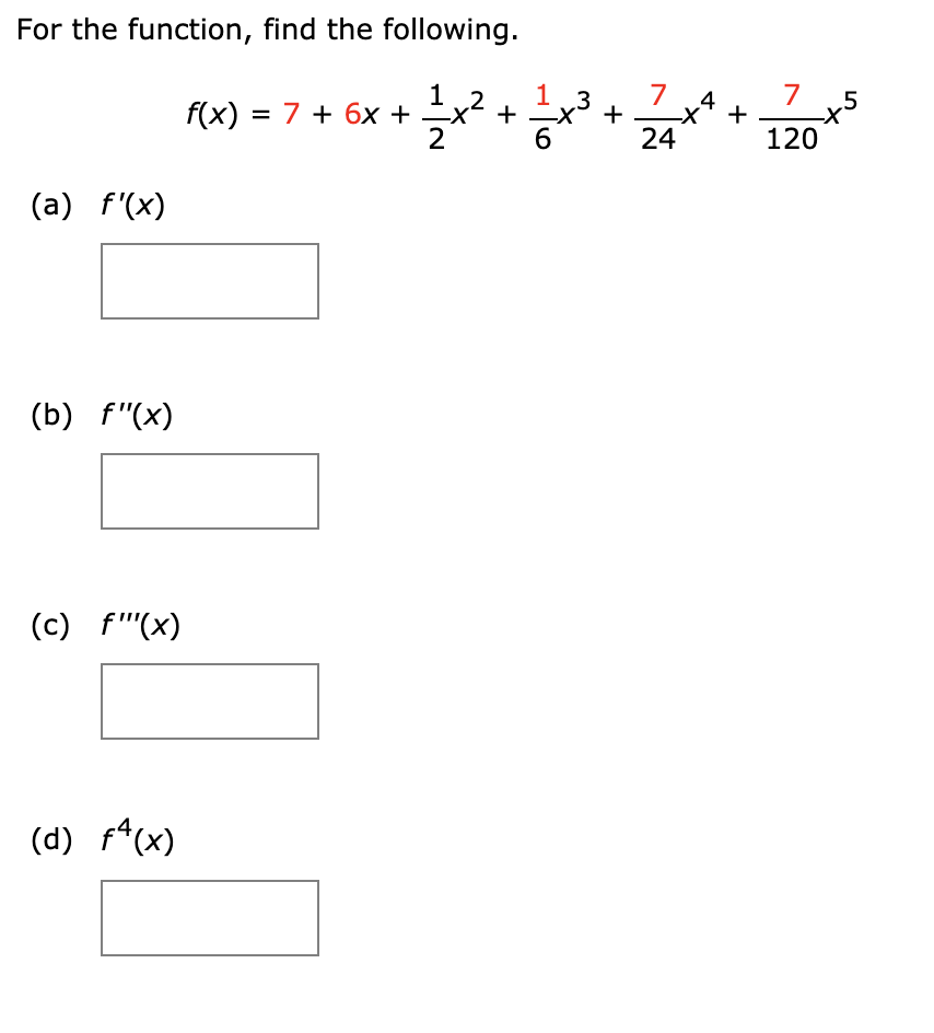 Solved For the function, find the following. f(x) = x4 – 8x3 | Chegg.com