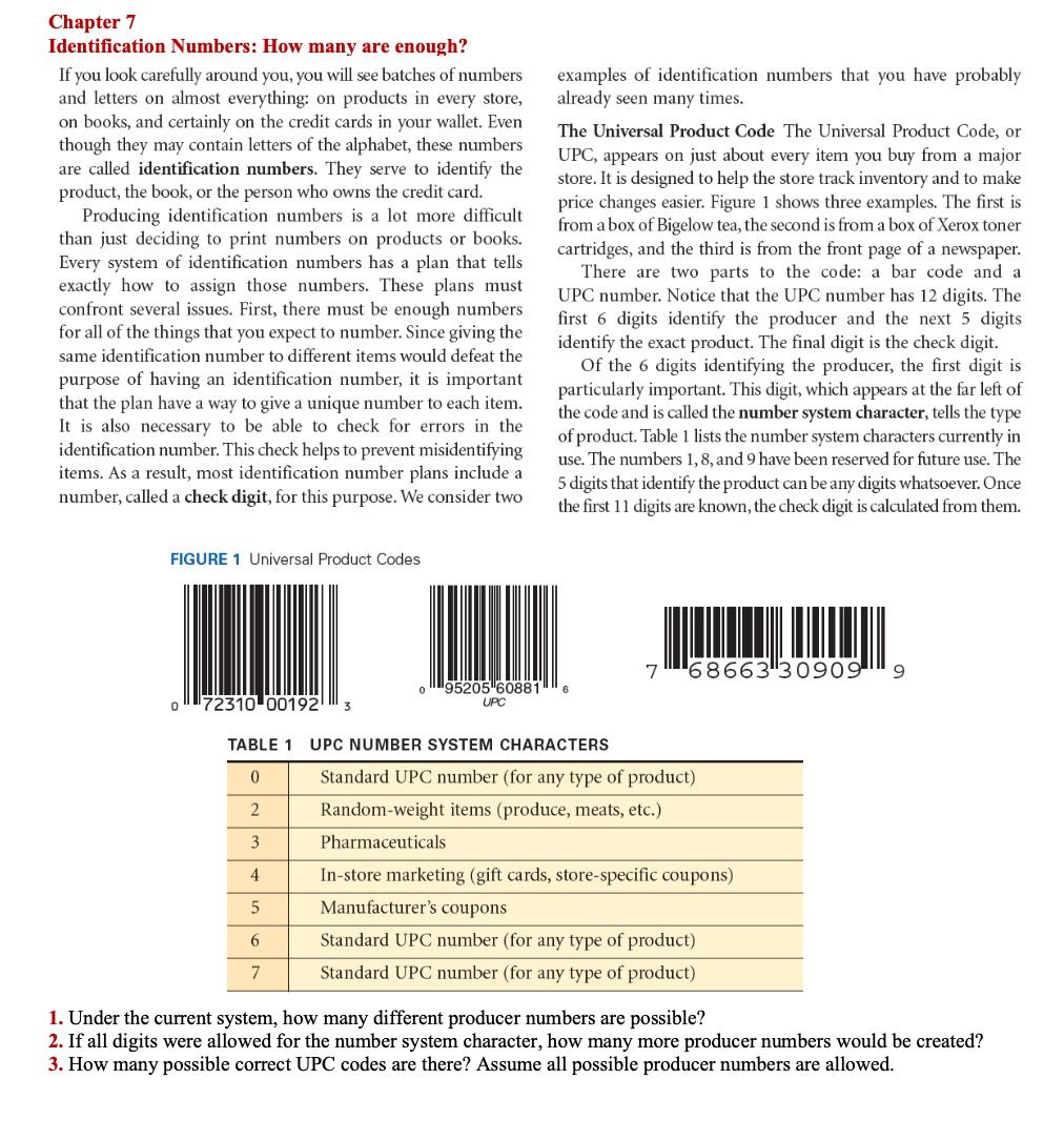 Solved Chapter 7 Identification Numbers: How many are | Chegg.com