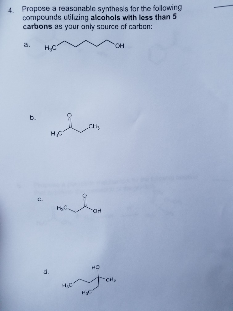 Solved 4 Propose a reasonable synthesis for the following | Chegg.com