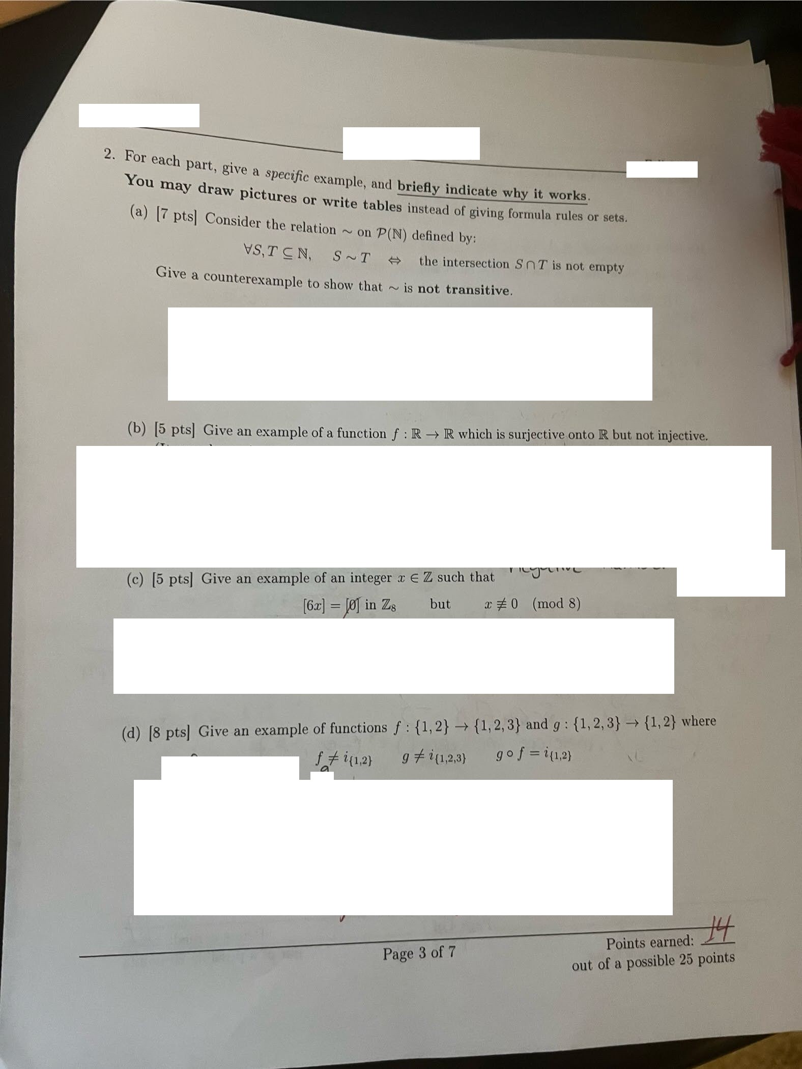 Solved For each part, give a specific example, and briefly | Chegg.com