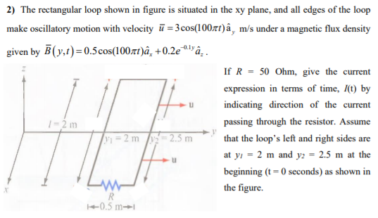 Solved 2) The rectangular loop shown in figure is situated | Chegg.com