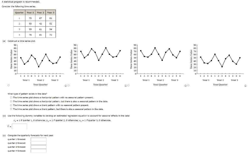 Solved A statistical program is recommended. Consider the | Chegg.com