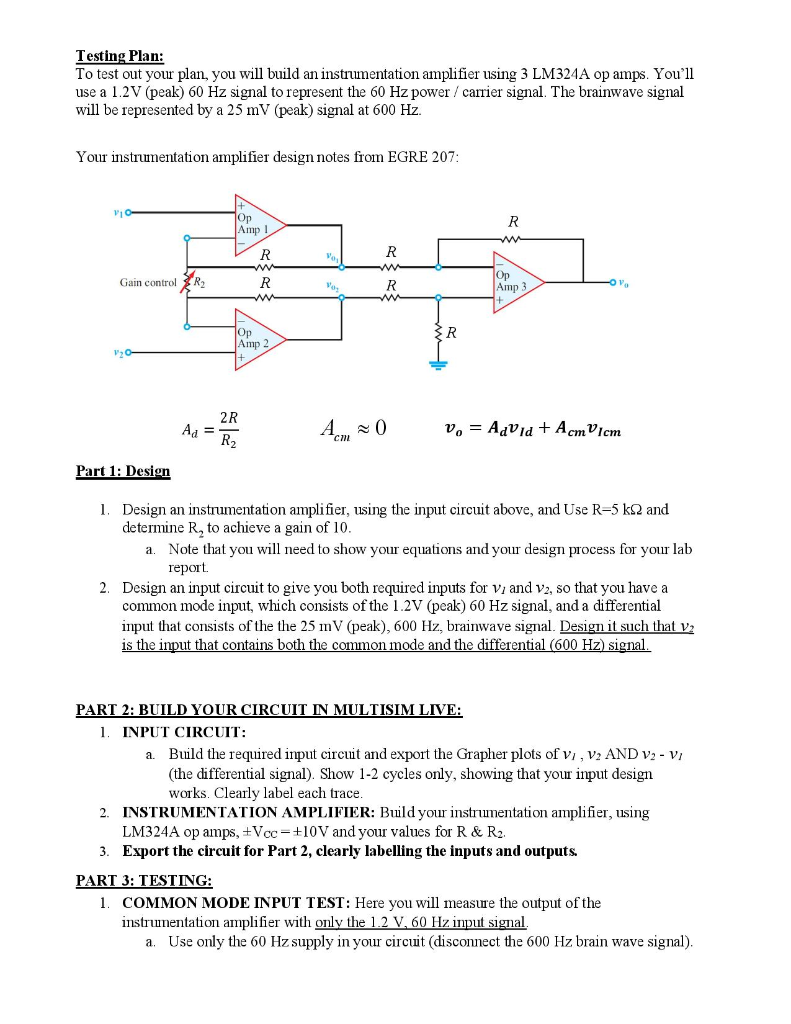 EGRE 207 - Electrical Circuits II Laboratory 5 – The | Chegg.com
