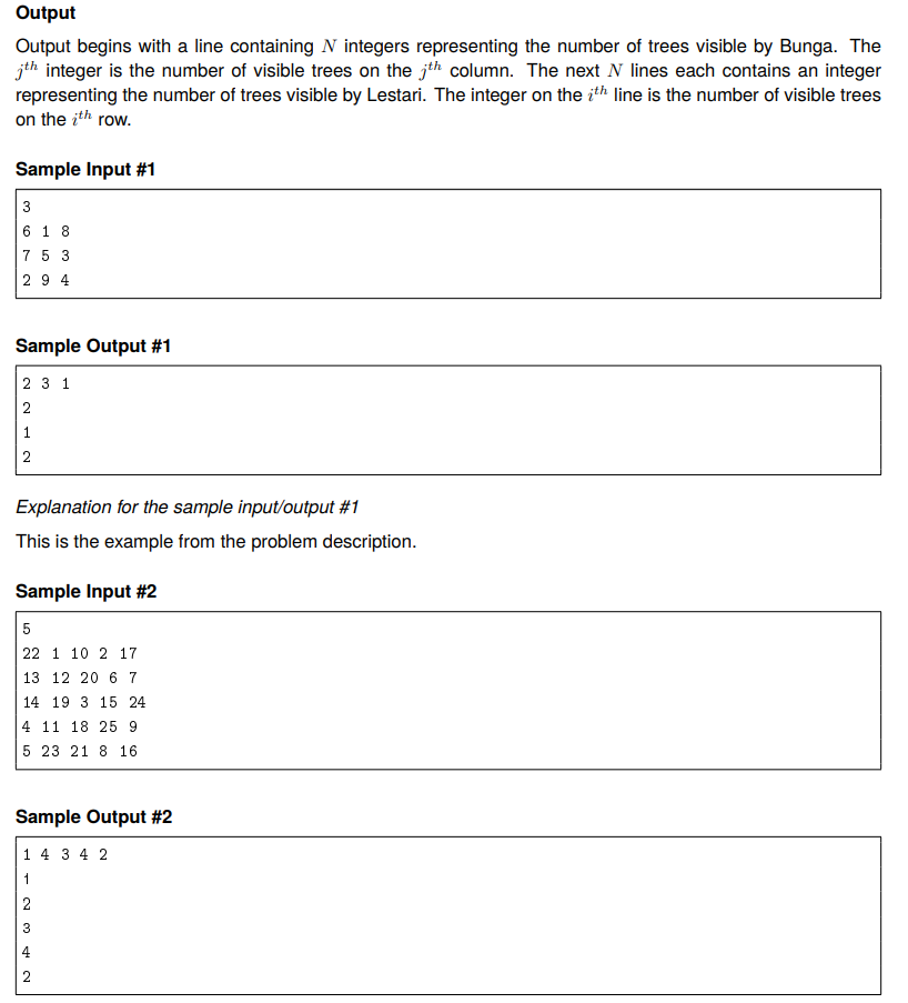 Solved Visible Trees There is a legend about a magical park | Chegg.com
