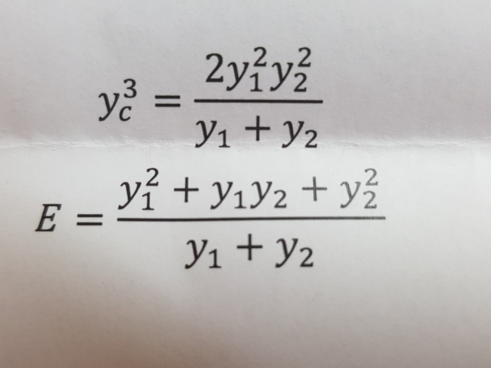 Solved if y1 and y2 are alternating depths of a rectangular | Chegg.com