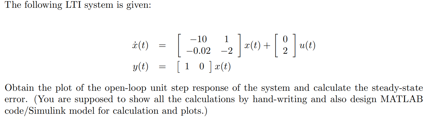 Solved The following LI system is | Chegg.com