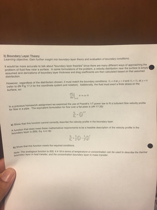 3) Boundary Layer Theory Learning objective: Gain | Chegg.com