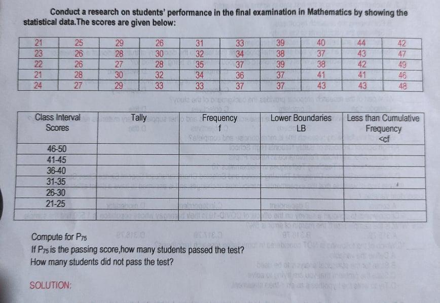 Solved Conduct a research on students' performance in the | Chegg.com