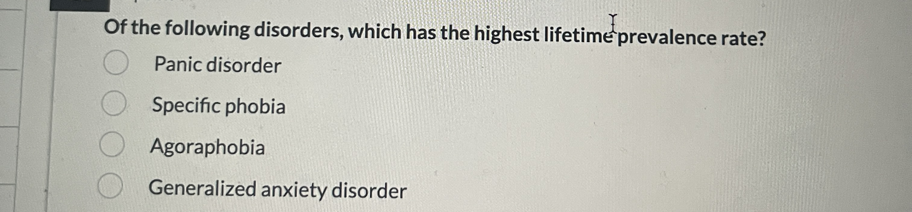 Solved Of the following disorders, which has the highest | Chegg.com