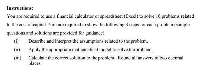 Solved Instructions: You are required to use a financial | Chegg.com