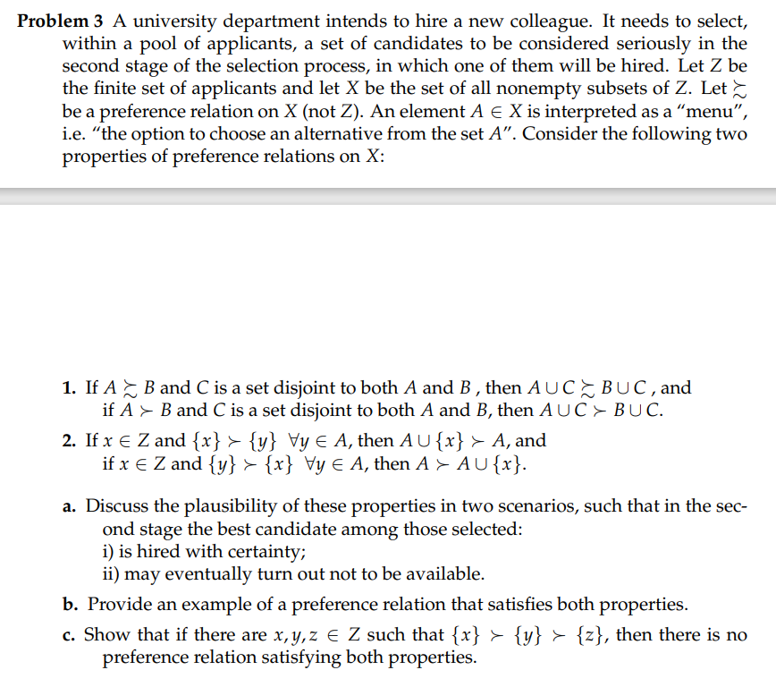 Solved Problem 3 A university department intends to hire a | Chegg.com