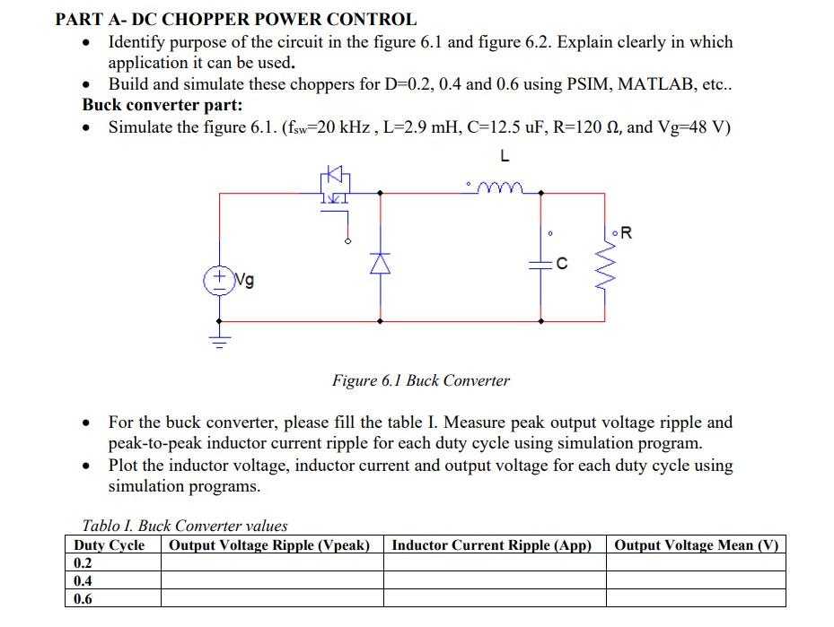 Solved PART A- DC CHOPPER POWER CONTROL - Identify purpose | Chegg.com