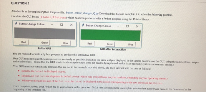 Solved QUESTION 1 Attached is an incomplete Consider the GUI | Chegg.com