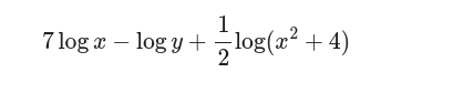Solved 7logx-logy+12log(x2+4) | Chegg.com
