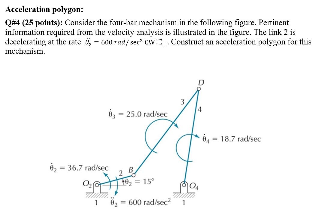 Solved Acceleration polygon: Q#4 (25 points): Consider the | Chegg.com