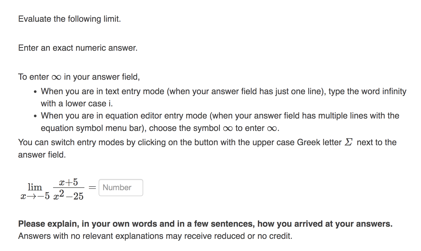 Solved Evaluate the following limit. Enter an exact numeric | Chegg.com