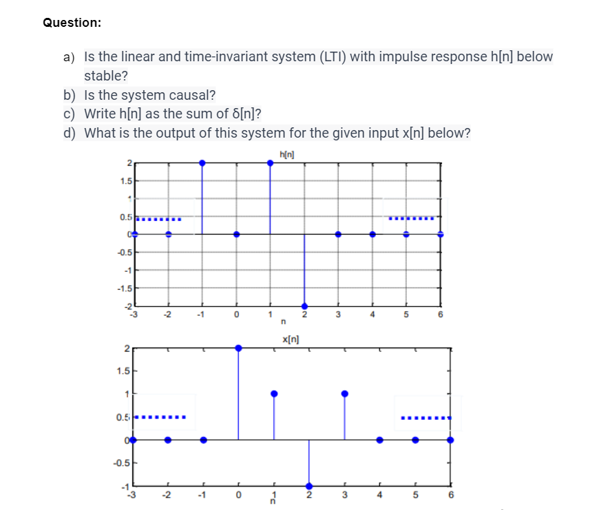 Solved Question: a) Is the linear and time-invariant system | Chegg.com