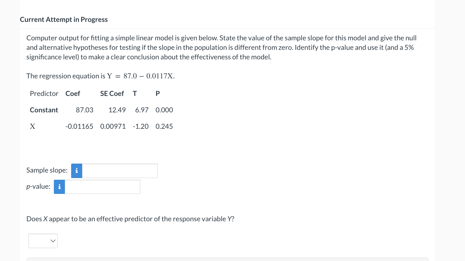 Solved Current Attempt in ProgressComputer output for | Chegg.com