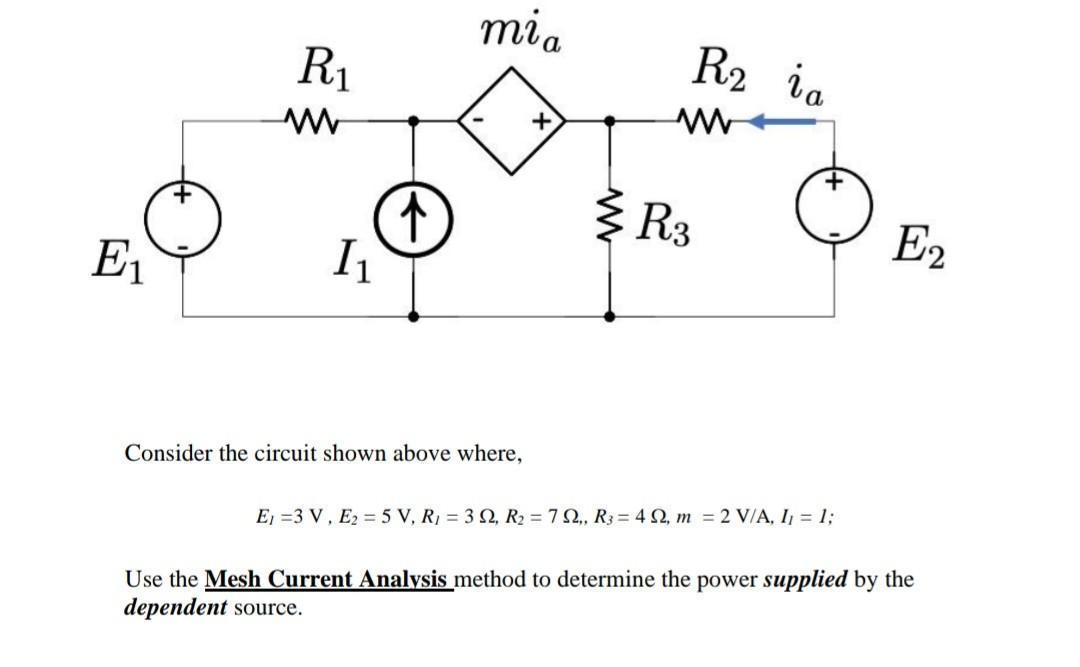 Solved Consider the circuit shown above where, El=3 V,E2=5 | Chegg.com