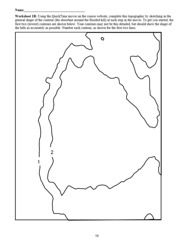 Drawing Contour Lines Worksheet - Chart Sheet Gallery