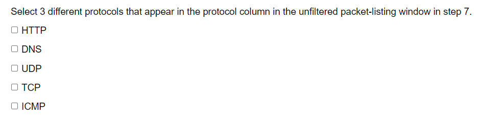 Solved Select 3 different protocols that appear in the | Chegg.com