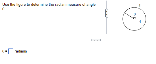 Solved Use the figure to determine the radian measure of | Chegg.com
