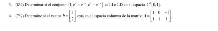 Solved 3) Determine if the set {...} is LI or LD in the | Chegg.com