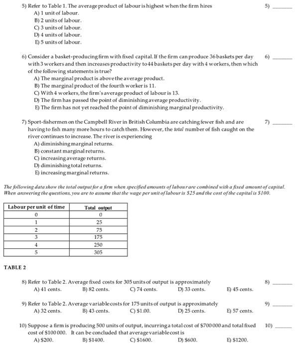 Microeconomics questions | Chegg.com