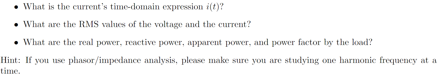 Solved 2. Concepts of RMS value and complex power under | Chegg.com