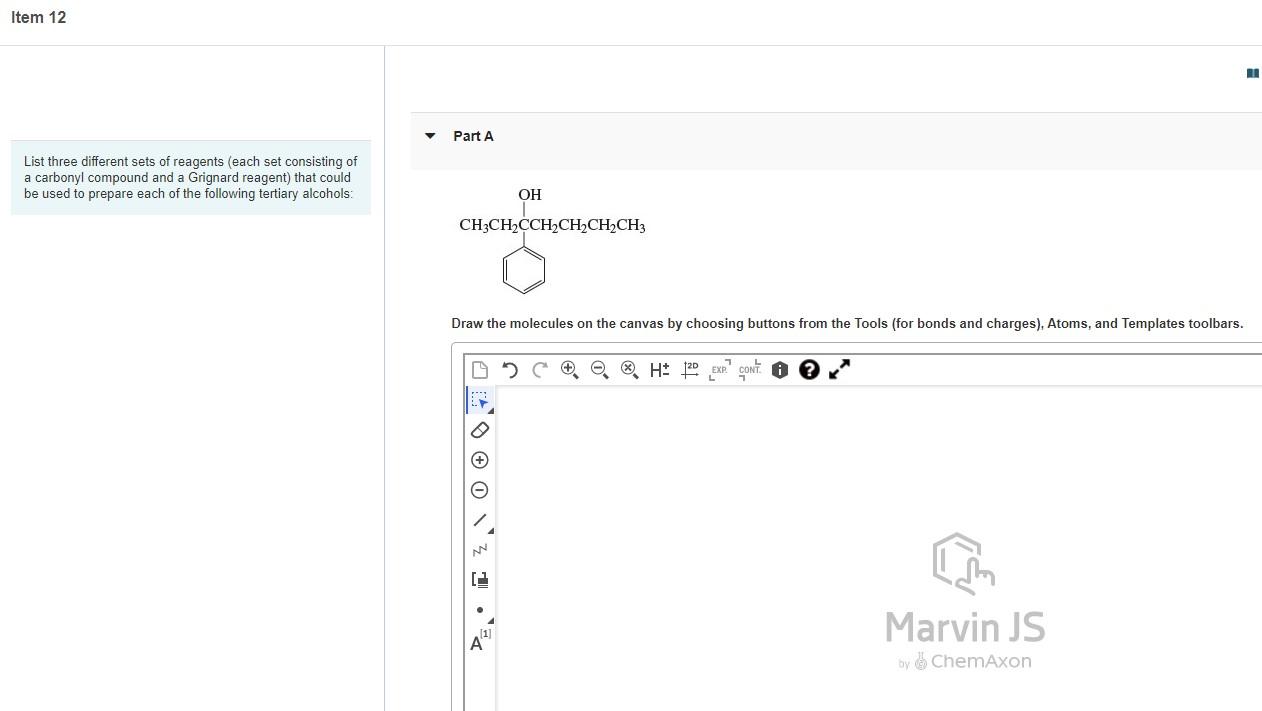List three different sets of reagents (each set | Chegg.com