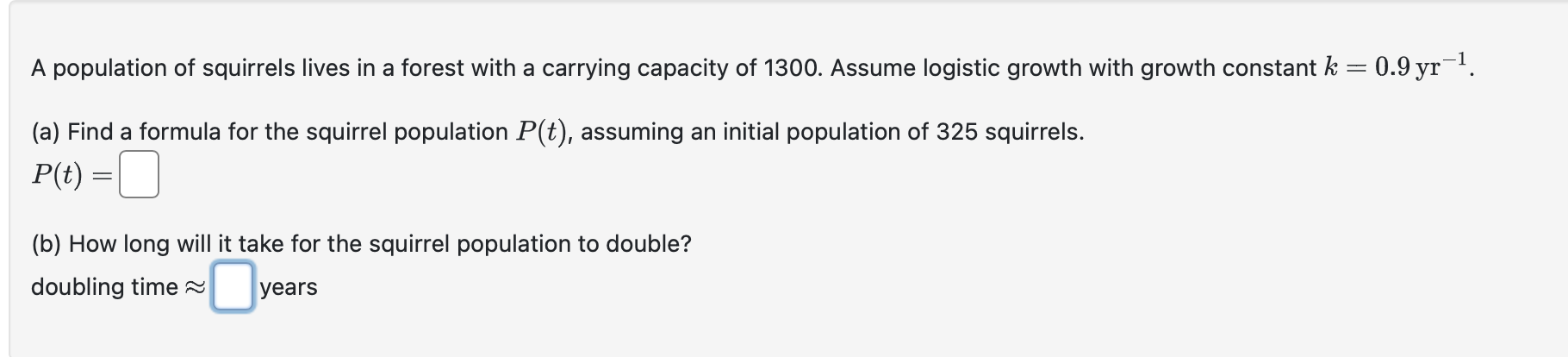 A population of squirrels lives in a forest with a | Chegg.com