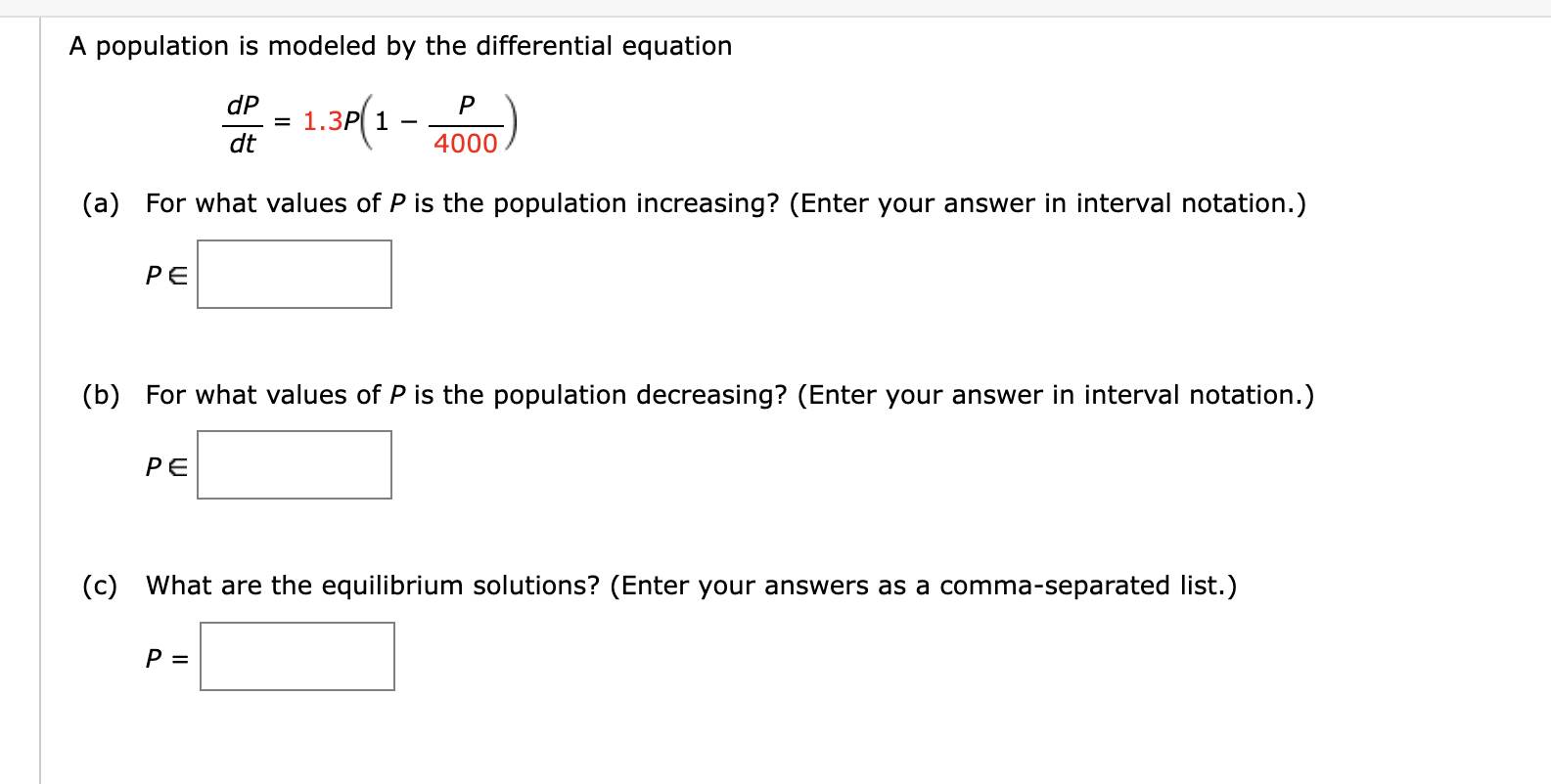 Solved A population is modeled by the differential equation | Chegg.com