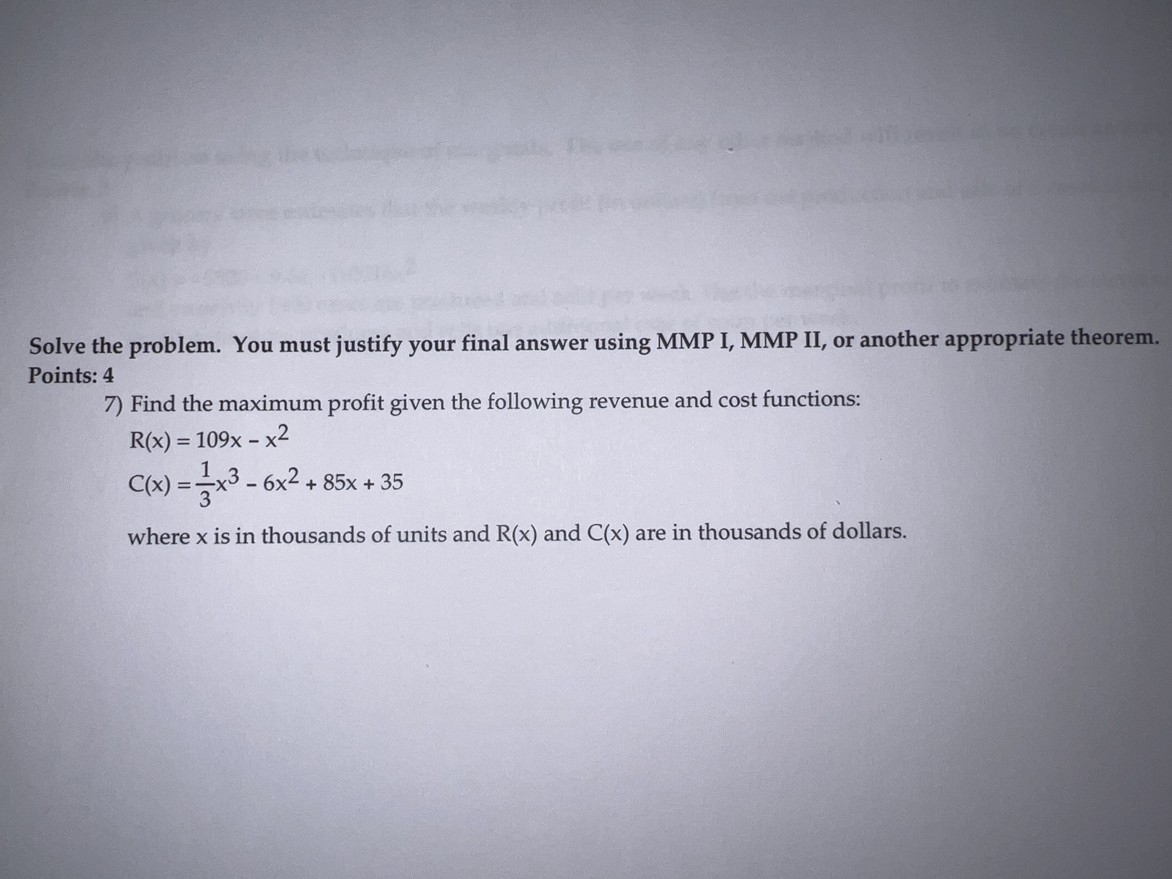 Solved Solve the problem. You must justify your final answer | Chegg.com