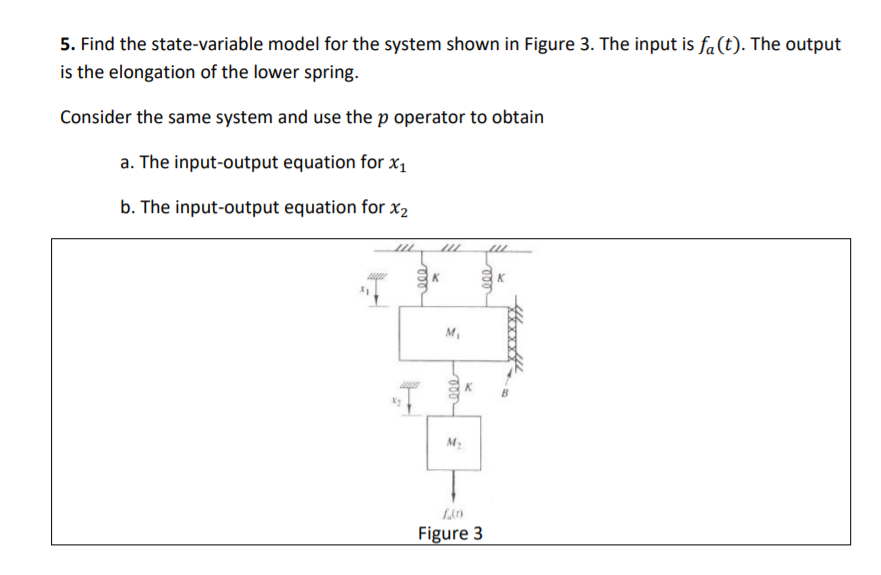 Solved 5. Find the state variable model for the system shown | Chegg.com